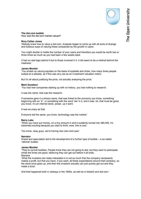 Transcript - the dot.com bubble | PDF