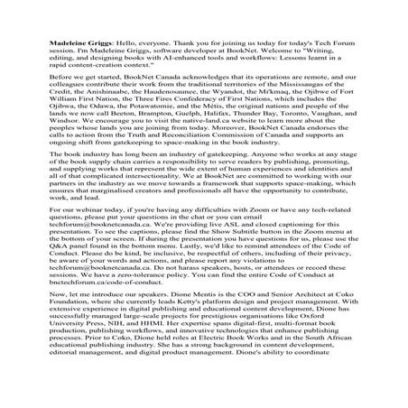 Transcript Writing Editing And Designing Books With Ai Enhanced