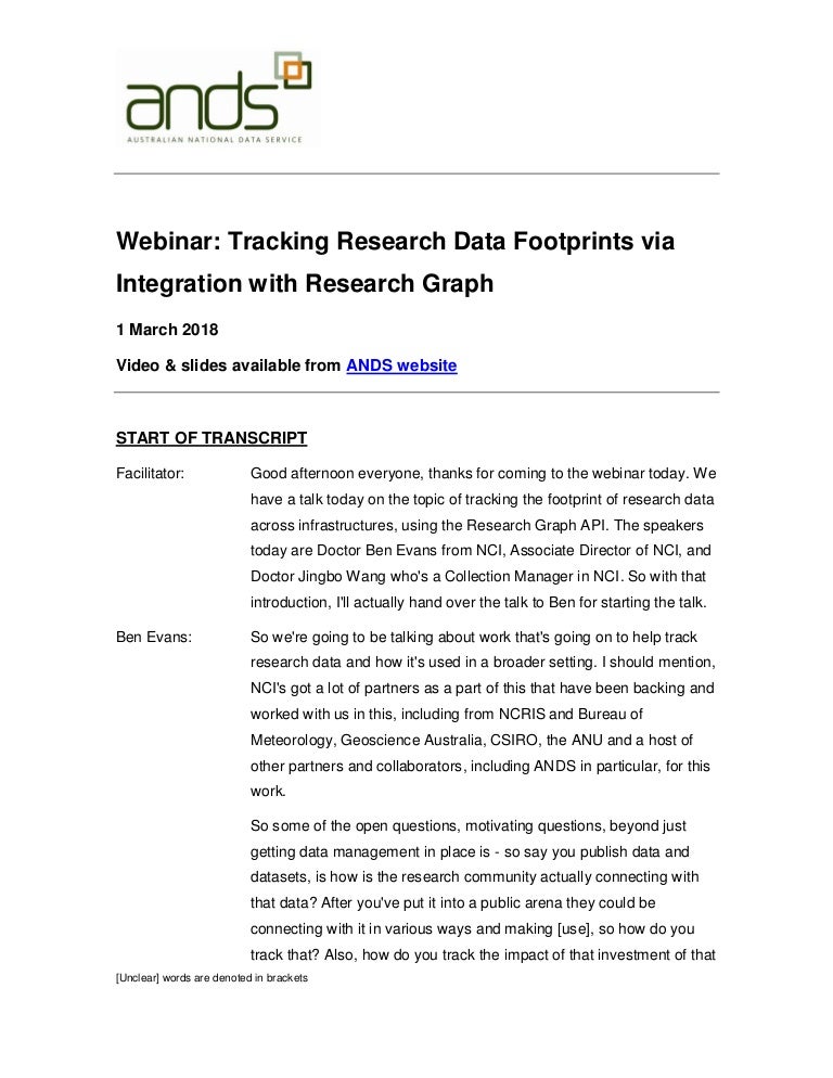 Transcript - Tracking Research Data Footprints via Integration with R…