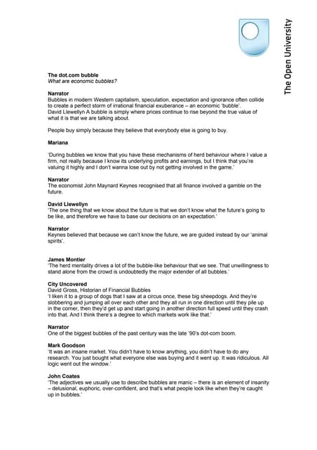 Transcript - the dot.com bubble | PDF
