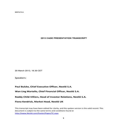 PPT de l'entreprise Danone multinationale secteur agroalimentaire | PDF