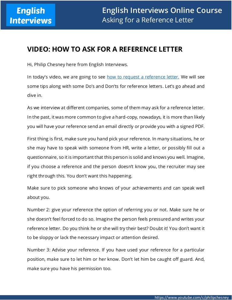 How To Ask For A Reference Letter How To Ask For A Reference Letter