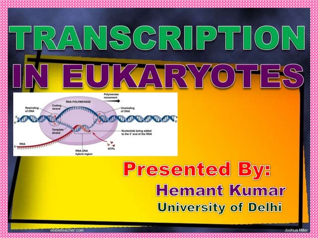 Post transcriptional modification | PPTX | Chemistry | Science