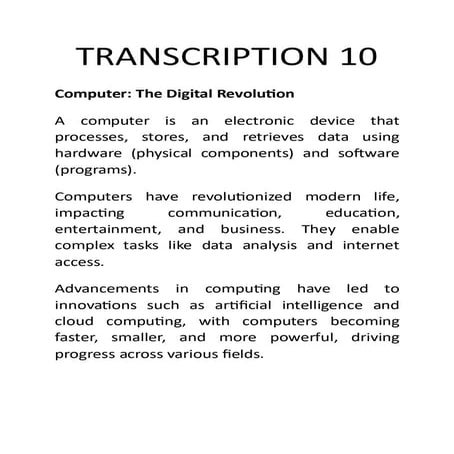 TRANSCRIPTION PROJECT.pdfndsuiaguauairiri | PDF