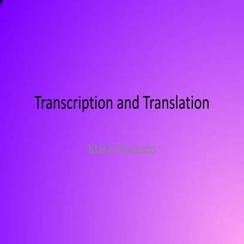 Transcription&translation | PPT