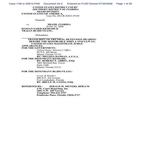 Transcript of pretrial detention hearing | PDF