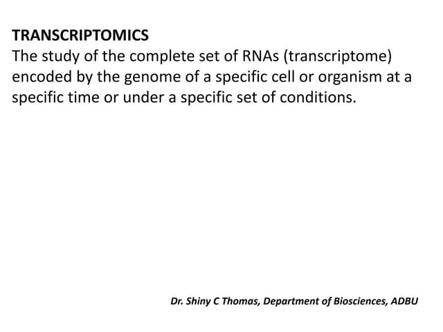 Transcriptomics | PPTX