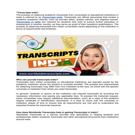 Transcript - Types, process of obtaining it, | PPTX