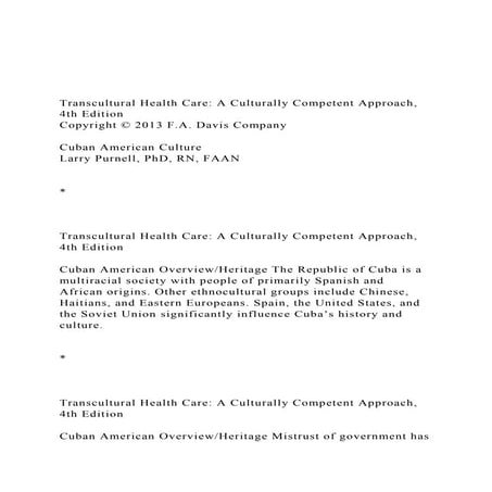 Transcultural Health Care A Culturally Competent Approach, .docx