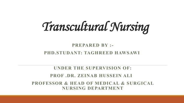 Transcultural nursing | PPTX