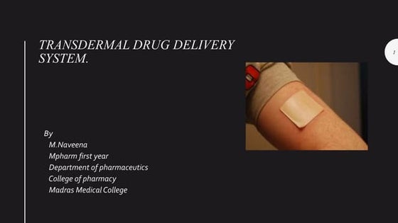 Transdermal Drug Delivery Systems: Structure of Skin & Barriers | PDF