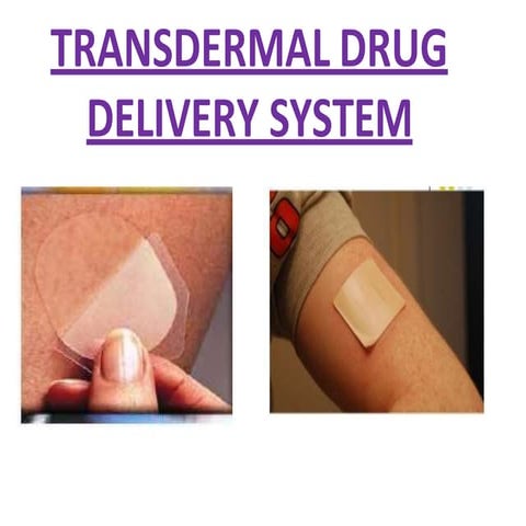 Ndds 7 Transdermal Drug Delivery System | PPTX