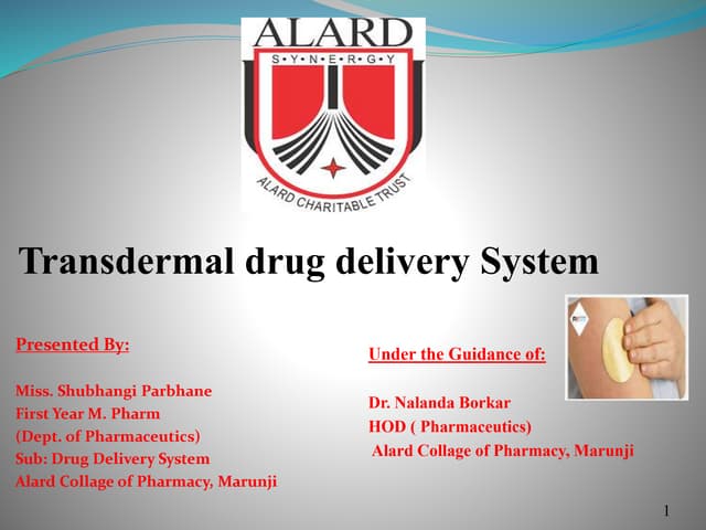 Ndds 7 Transdermal Drug Delivery System | PPTX