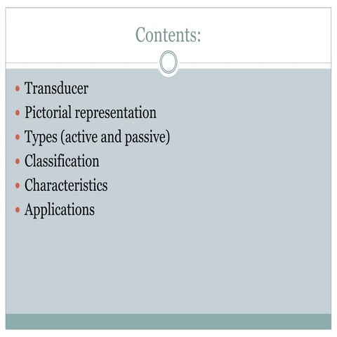 Unit – 4 Transducers and sensors:Definition and types of transducers | PDF