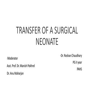 transfer of surgical neonates | PPTX