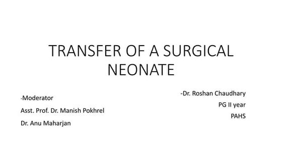 NEONATAL TRANSPORT (PROF. DR CHAKRADHAR MADDELA) | PDF | Pregnancy ...
