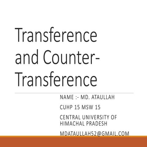Transference And Counter Transference Pptx