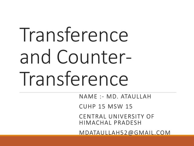 Transference And Counter Transference Pptx