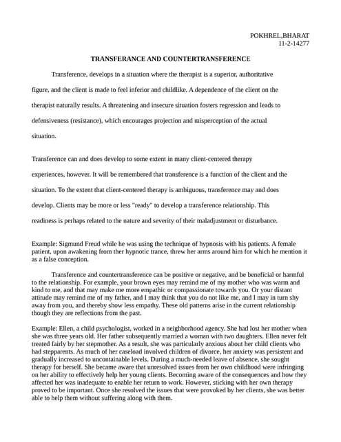 Transference and counter- transference | PPTX