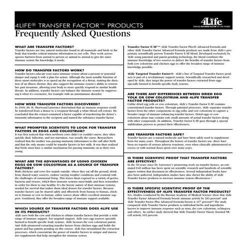Transfer Factor Q&A | PDF | Chemistry | Science