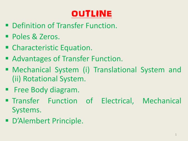 Lecture 2 transfer-function | PPTX