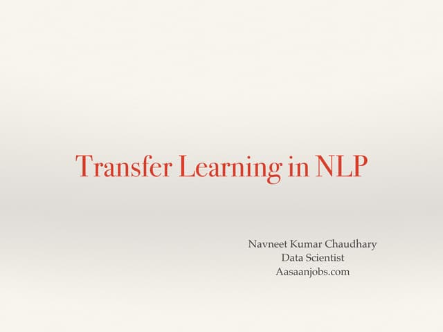 Transfer Learning In Nlp Ppt