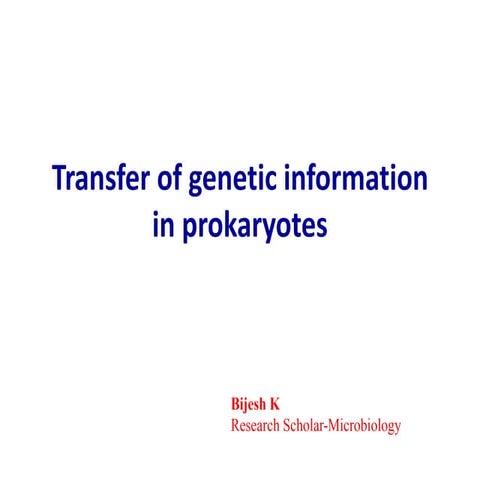 Transfer of genetic information-Bijesh | PDF | Genetics | Science