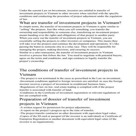 Transfer of Investment Projects in Vietnam What 3 Matters to Consider.docx