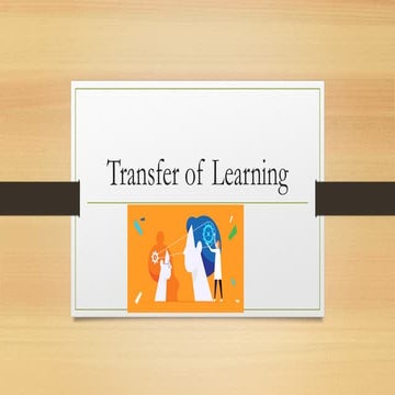 Transfer Of Learning | PPT