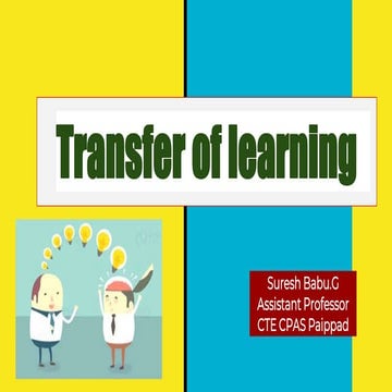 TRANSFER OF LEARNING by Lorraine Anoran