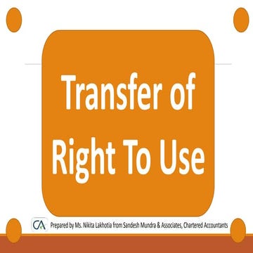 Transfer of right to use | PPTX