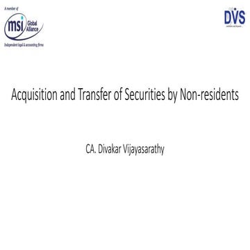 Acquisition and Transfer of Securities by Non-residents | PPTX
