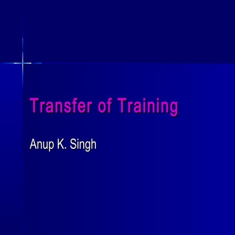 Transfer of training | PPT