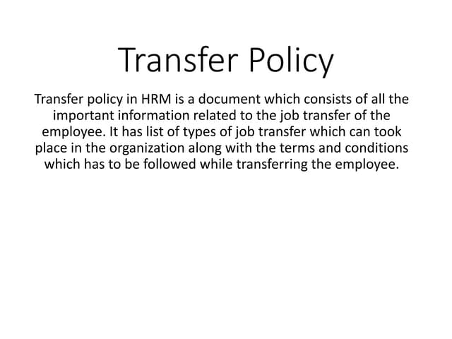 Transfer and Its Types | PPTX