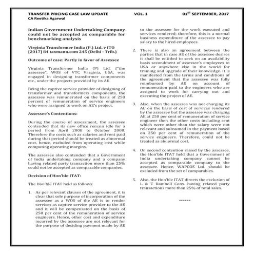 Transfer pricing case law updates vol. 1 | PDF