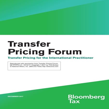 Bloomberg Transfer pricing forum - The Netherlands | PDF | Business | Business and Finance