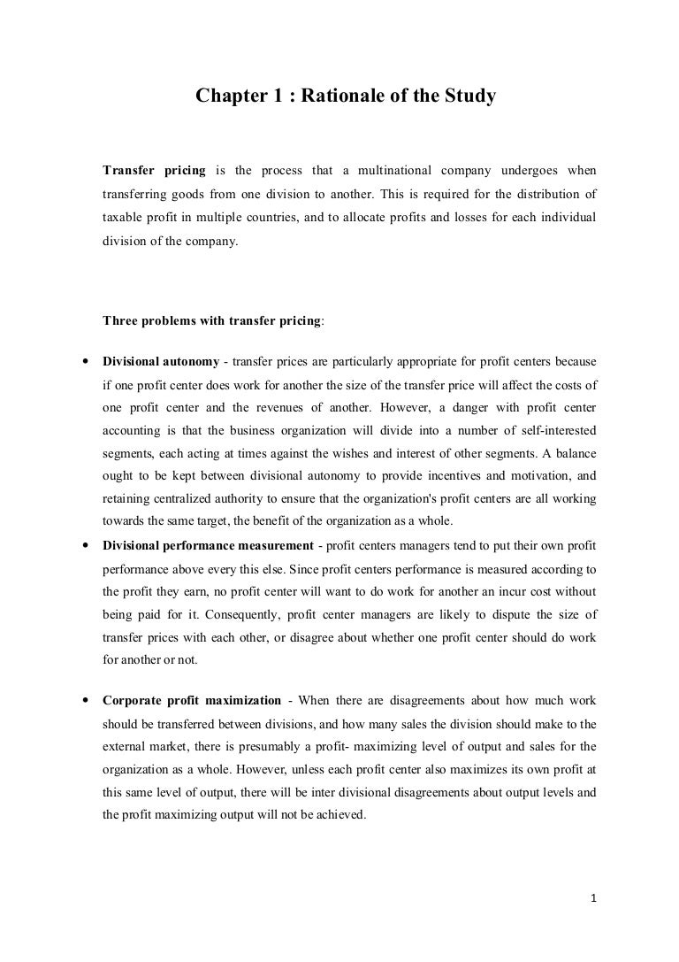 Transfer pricing practices