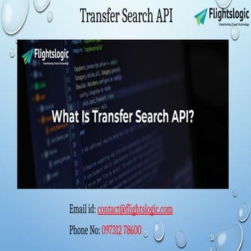 Transfer Search API | Transfer Booking Engine | PPTX