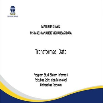 Transformasi Data pada Analisis Visualisasi Data | PDF