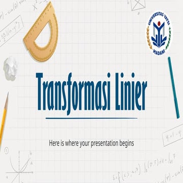 Transformasi Linier aljabar linear matriks | PPTX