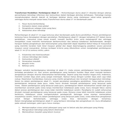 Transformasi pendidikan | PDF