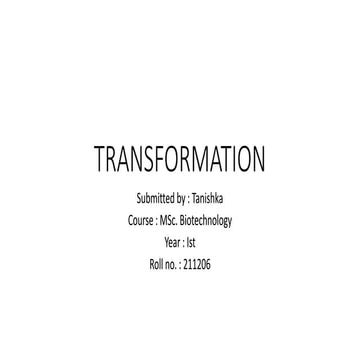 Chemical method of transformation | PDF