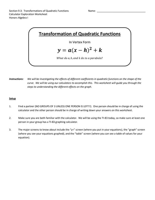 Transformations of functions | PPTX
