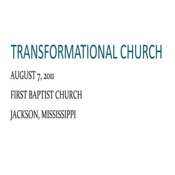 Transformational Church August 7, 2011 | PPT | Christianity | Religion ...
