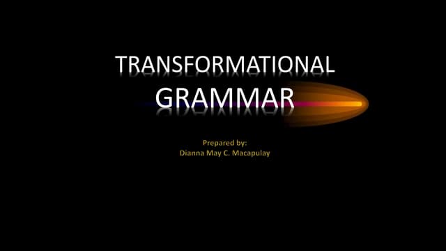 Transformational Grammar Pptx Programming Languages Computing 9799