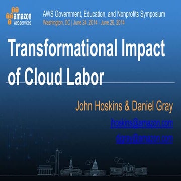 AWS Public Sector Summit 2014 Talk - Science as a Service using AWS | PPTX