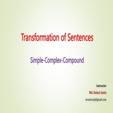 Transformation of Sentences by Md. Ruhul Amin .pptx