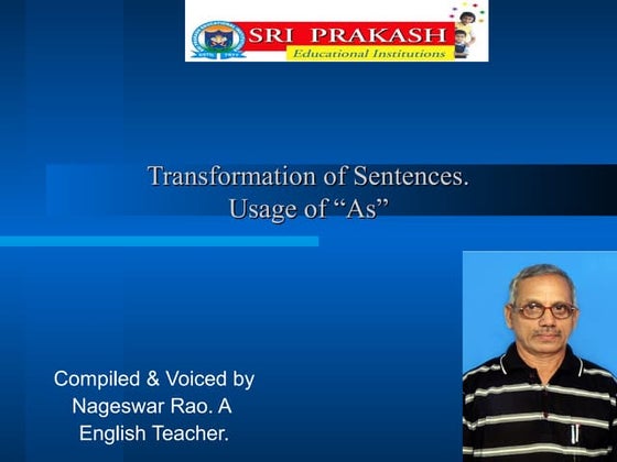 Sentence transformation workshop | PPT