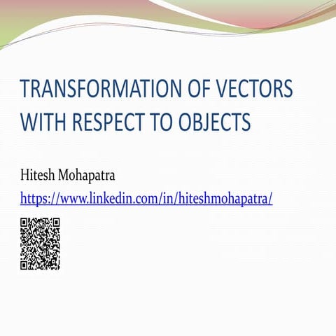 Transformation of Vectors w.r.t. Objects | PDF