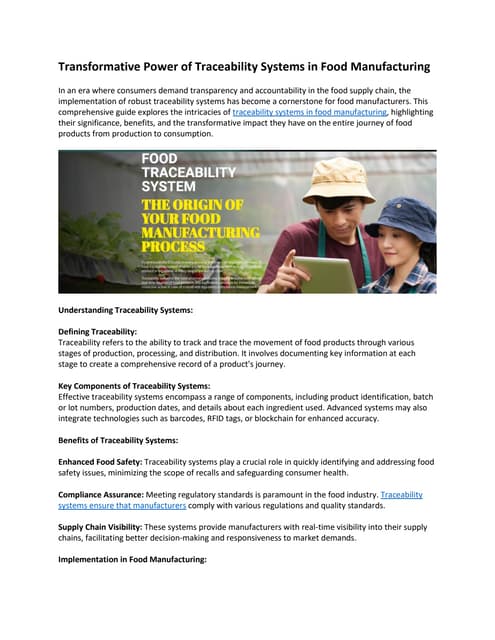 Food Safety Management Systems (FSMS) And Traceability.pptx